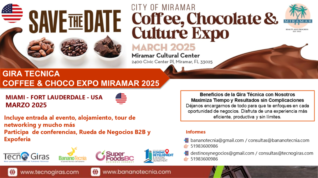 Gira Técnica Coffee & Chocolate Expo Miramar 2025 – Florida, EEUU – Bananotecnia
